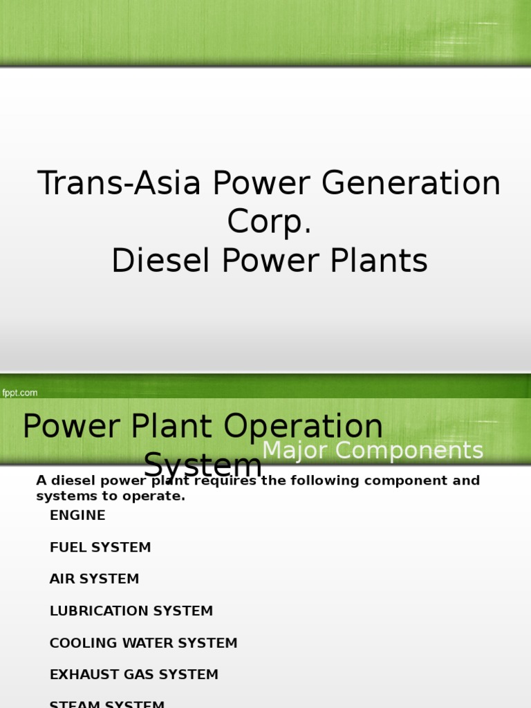 Diesel Power Plant Systems Guide | PDF | Diesel Engine | Steam