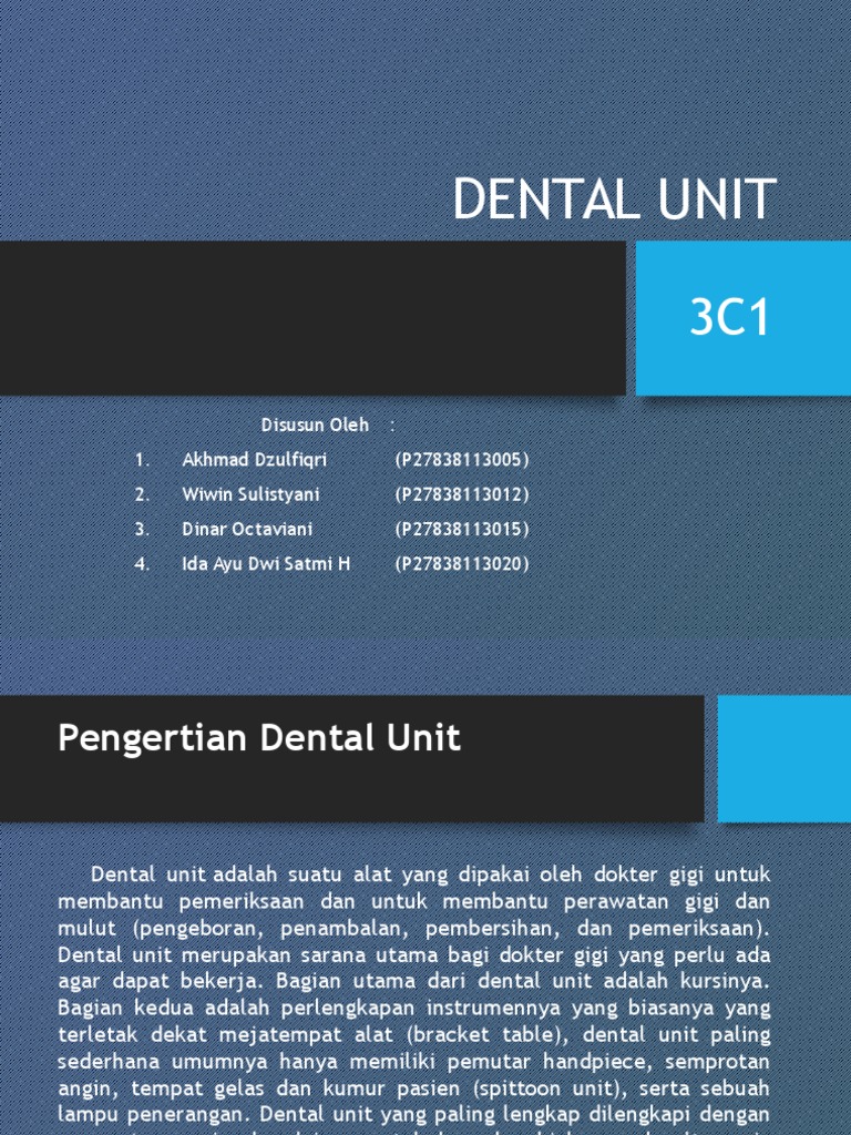 Pengertian dan Fungsi Dental Unit | PDF | Kesehatan Holistik ...
