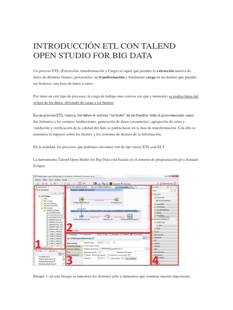 Introducción a los procesos ETL con Talend Open Studio for Big Data | PDF | Java (lenguaje de ...