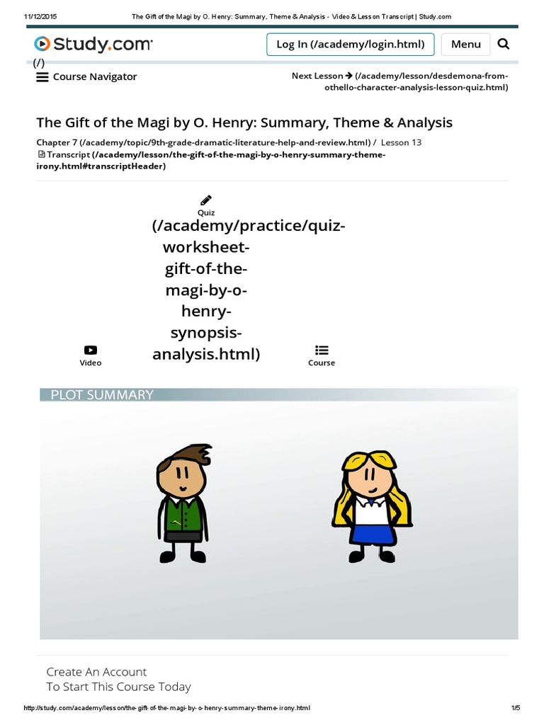 The Gift of The Magi by O. Henry - Summary, Theme & Analysis - Video ...