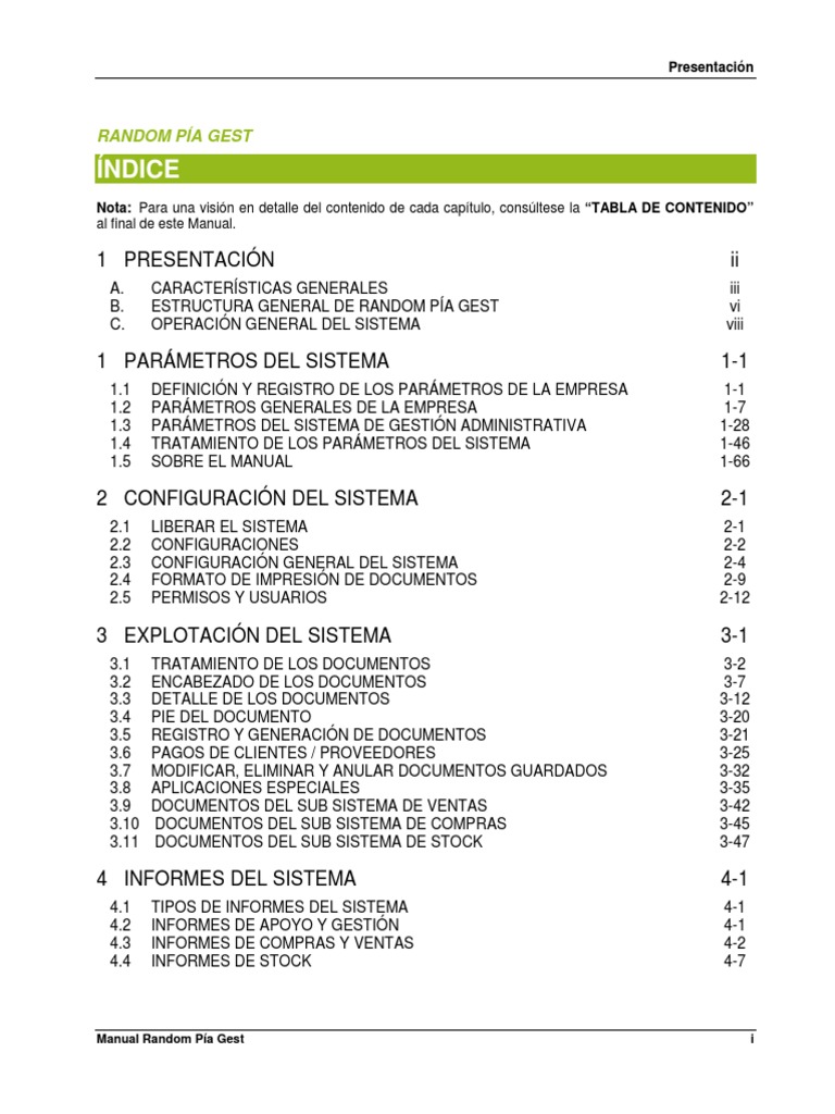 Manual Sistema Gestion Random | PDF