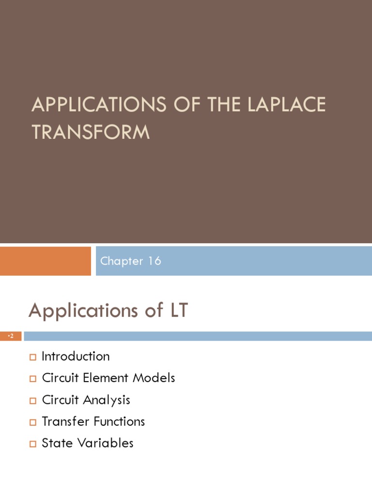 Applications of The Laplace Transform | PDF | Laplace Transform ...