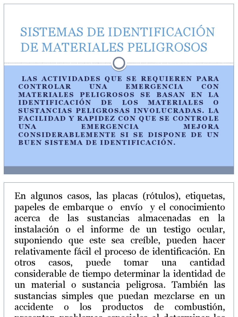 Sistemas de Identificación de Materiales Peligrosos | PDF | Material ...