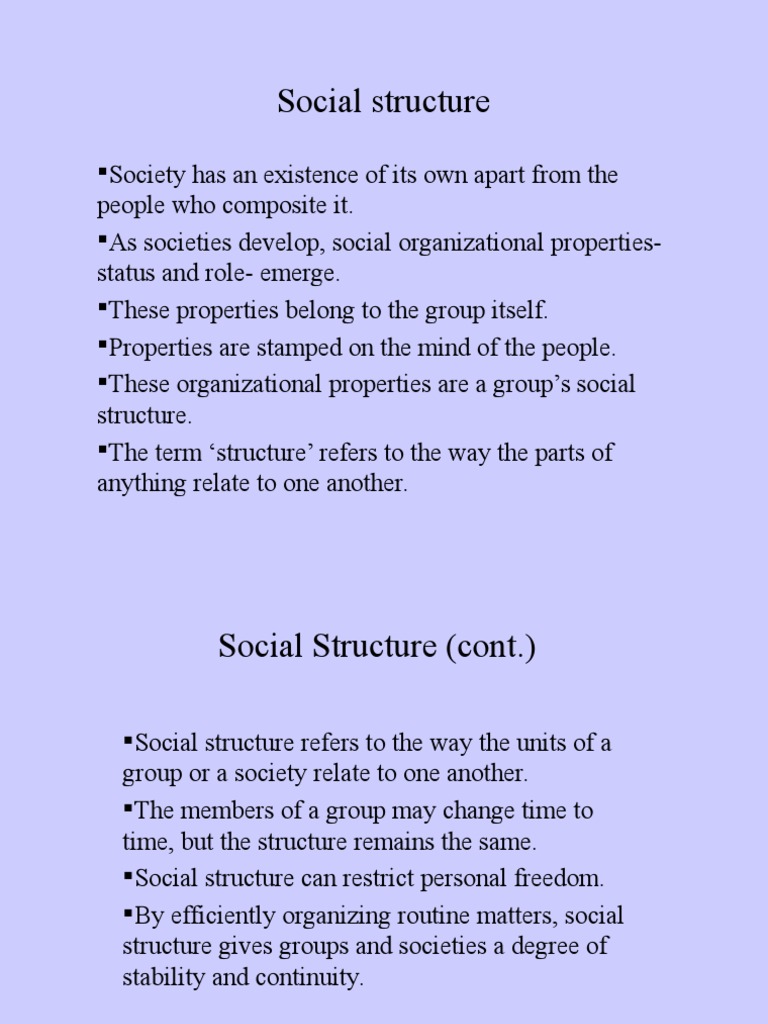 Understanding Social Structure in Society | PDF | Community | Social ...