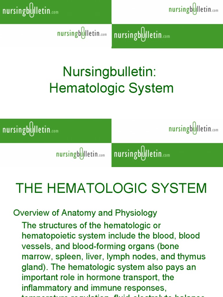 Hematologic System | PDF | Blood Type | Blood