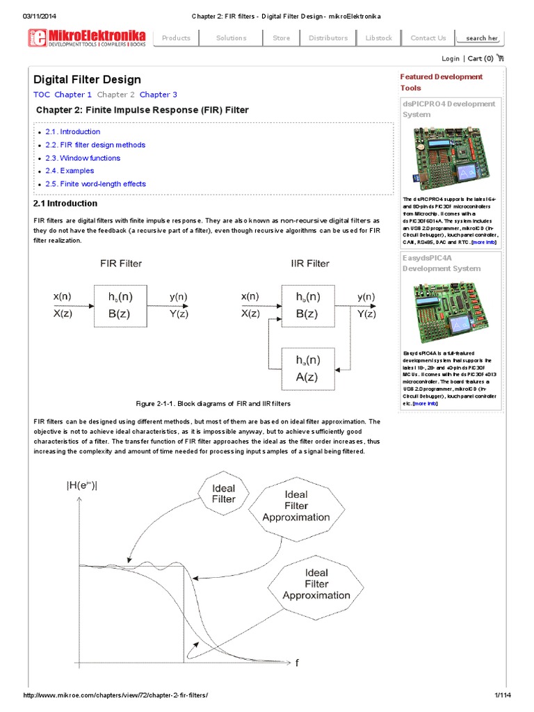 Chapter 2 - FIR Filters - Digital Filter Design - Mikroelektronika PDF ...