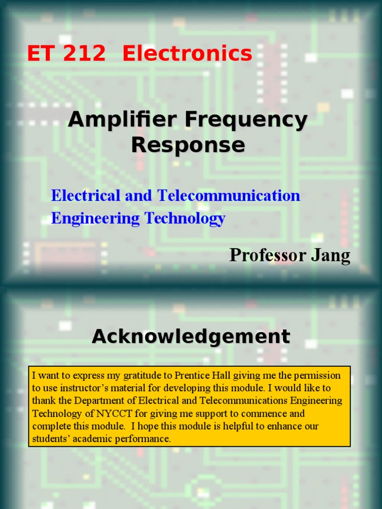 Amplifier Frequency Response | PDF | Amplifier | Decibel