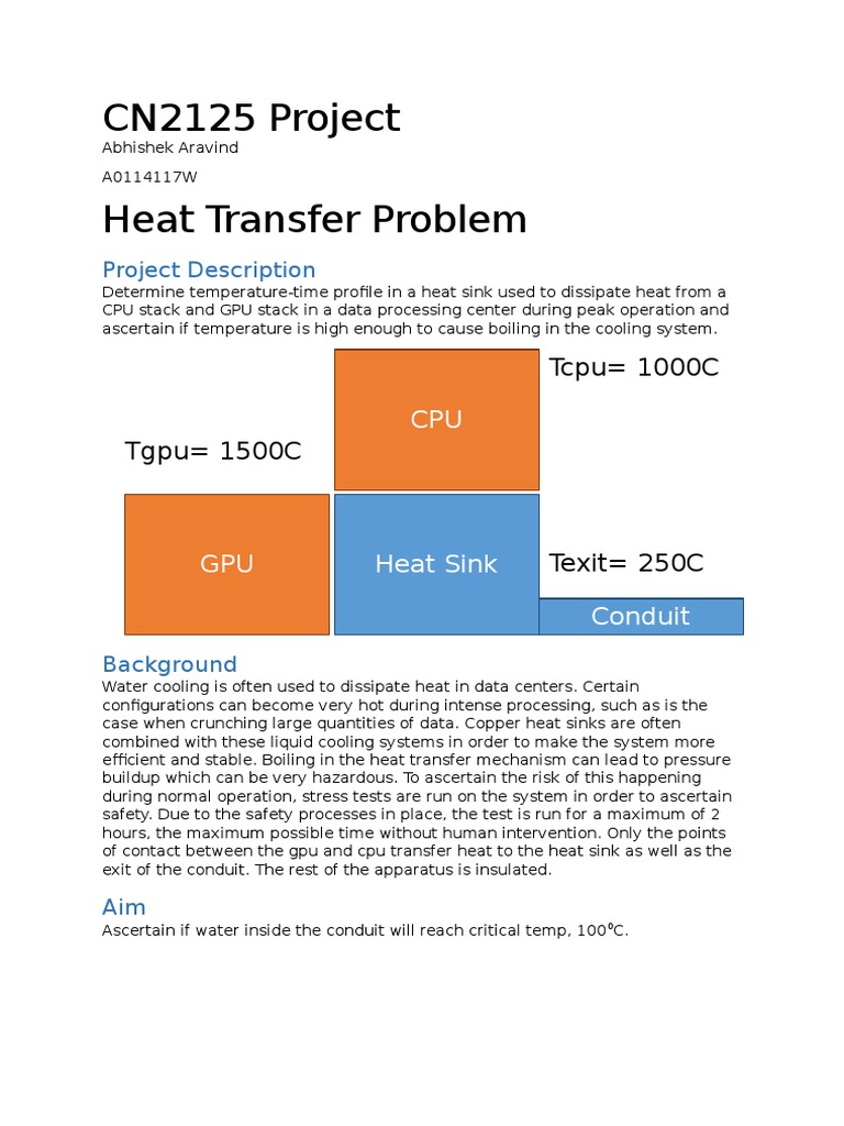 Heat Transfer Analysis of a CPU/GPU Cooling System to Determine Risk of ...