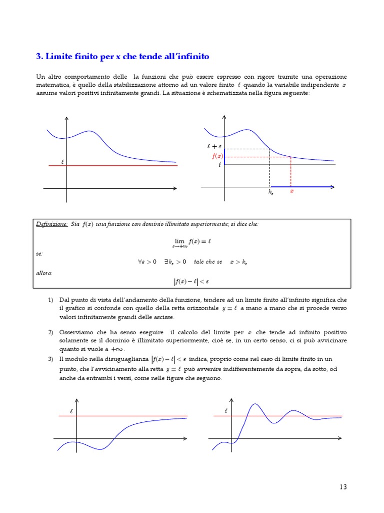 Limite finito di una funzione per x che tende all'infinito