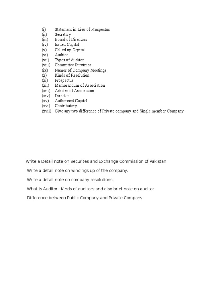 Statement in Lieu of Prospectus Overview | PDF | Companies | Corporations