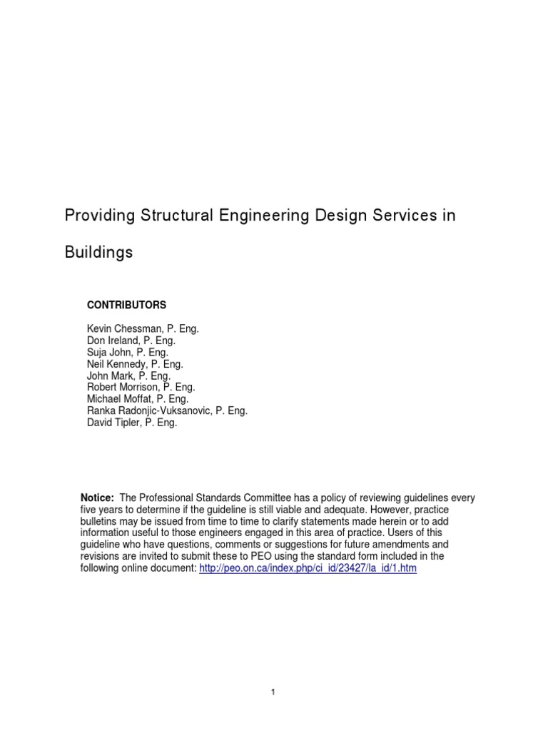 Guideline For Providing Structural Engineering Design Services in ...