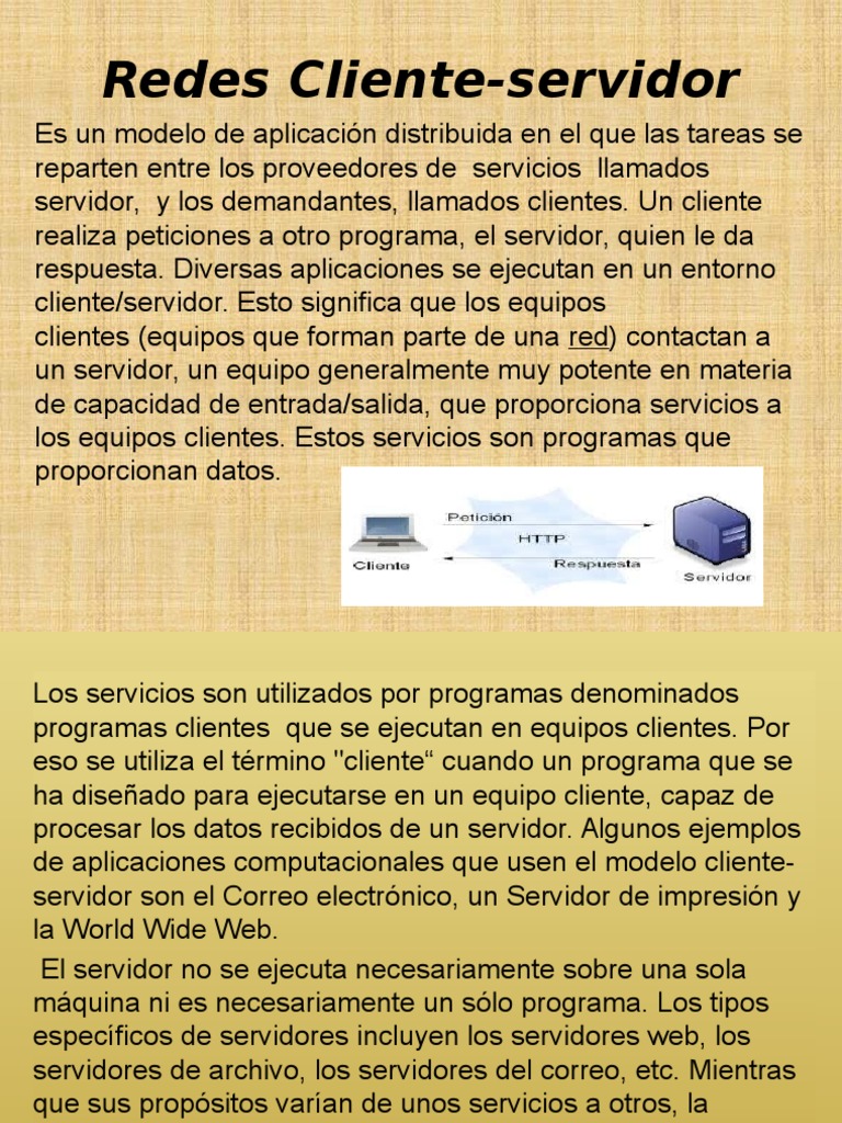 Redes Cliente-Servidor y Red Punto A Punto | PDF | Modelo cliente ...
