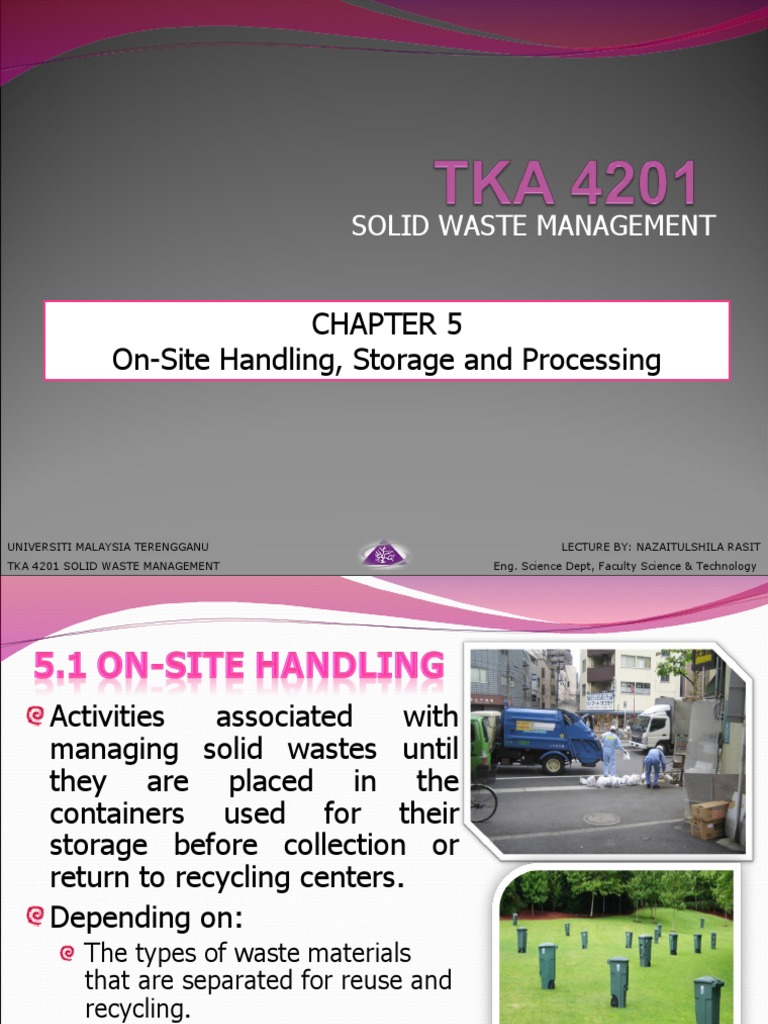 On-Site Handling, Storage and Processing: Solid Waste Management | PDF ...