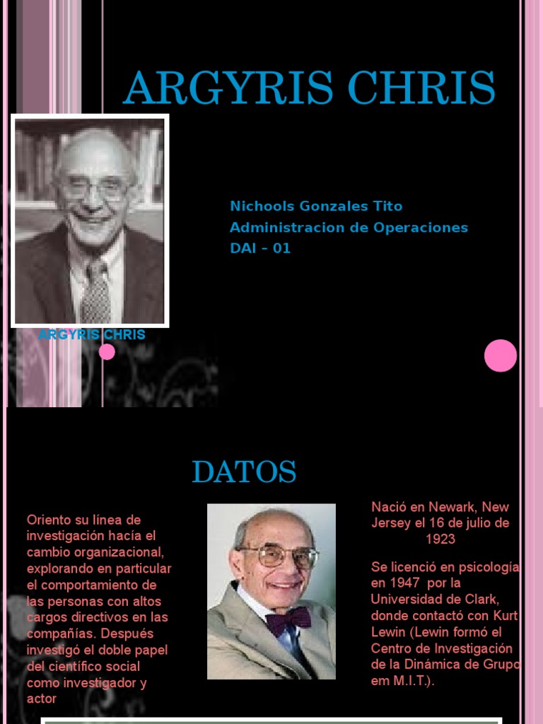 Chris Argyris TEMA BIOGRAFIA | PDF | Toma de decisiones | Aprendizaje