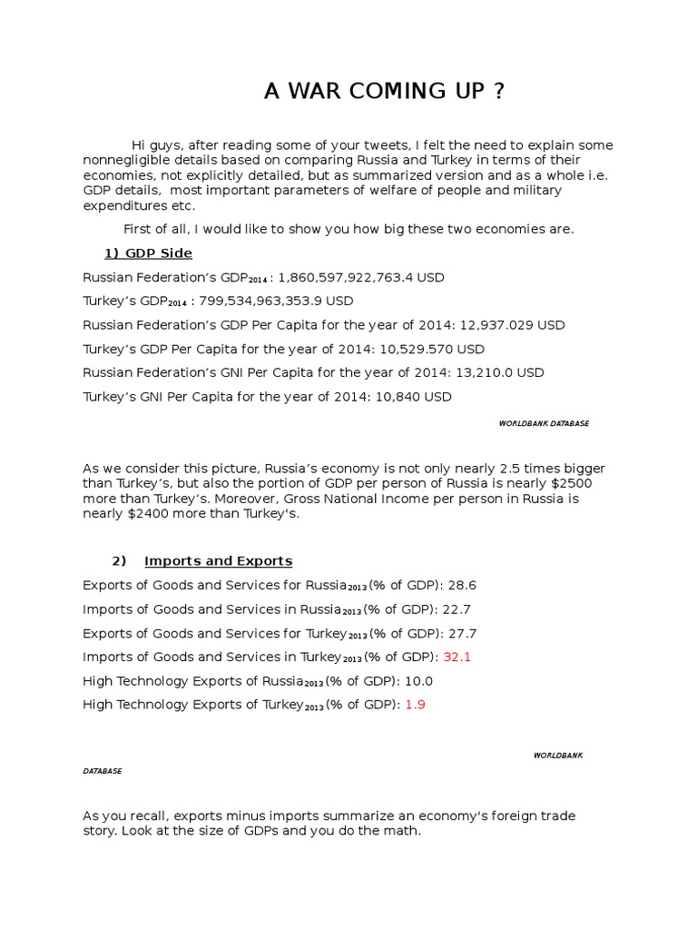 Russia vs. Turkey | PDF