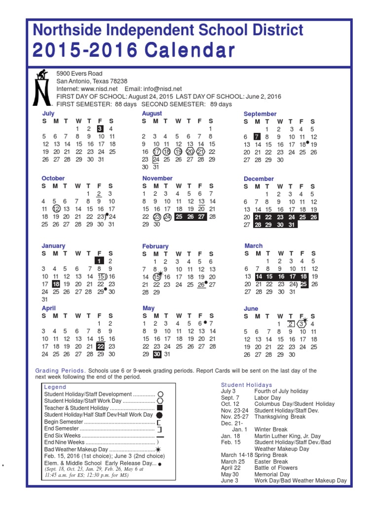 2015-16school Calander | PDF