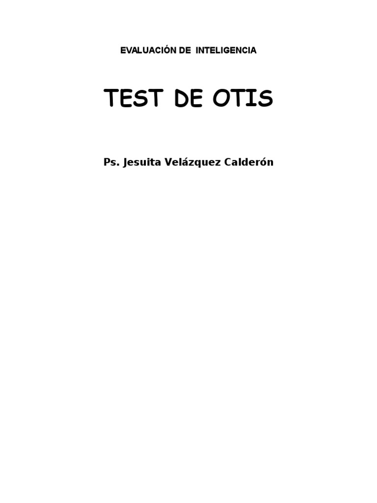 Evaluación de Inteligencia: Test de Otis | PDF | Lectura (proceso ...