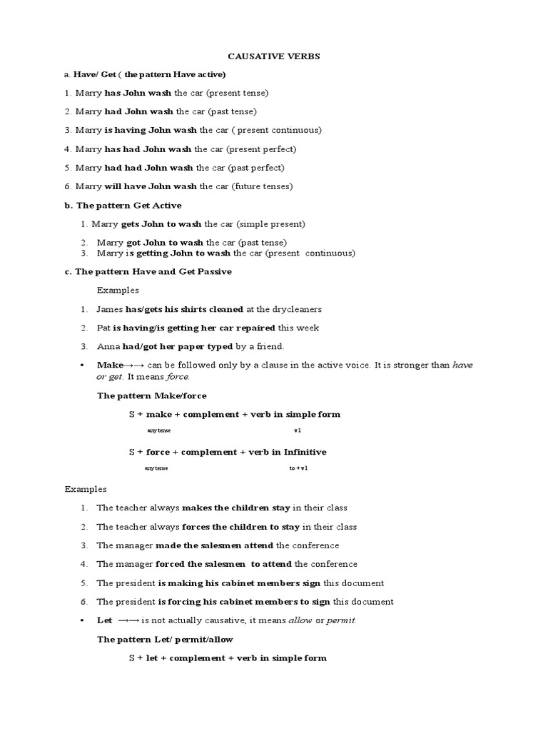 Causative Verbs | PDF | Linguistic Typology | Rules