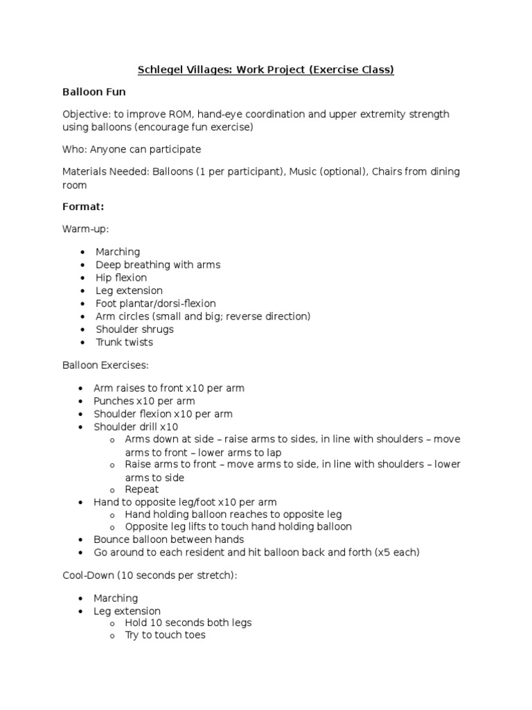 Work Project Exercise Class | PDF