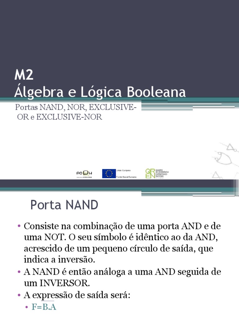 Álgebra Booleana Portas | PDF | Lógica | Engenharia Eletrônica