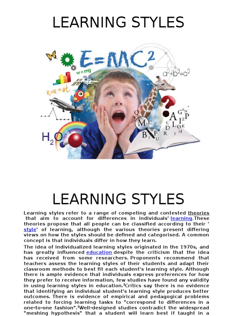 Learning Styles | PDF | Learning Styles | Psychological Concepts