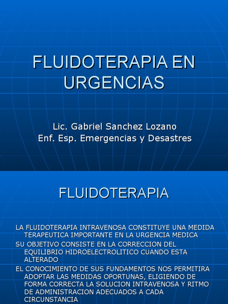 Fluidoterapia | Medicina | Especialidades Medicas
