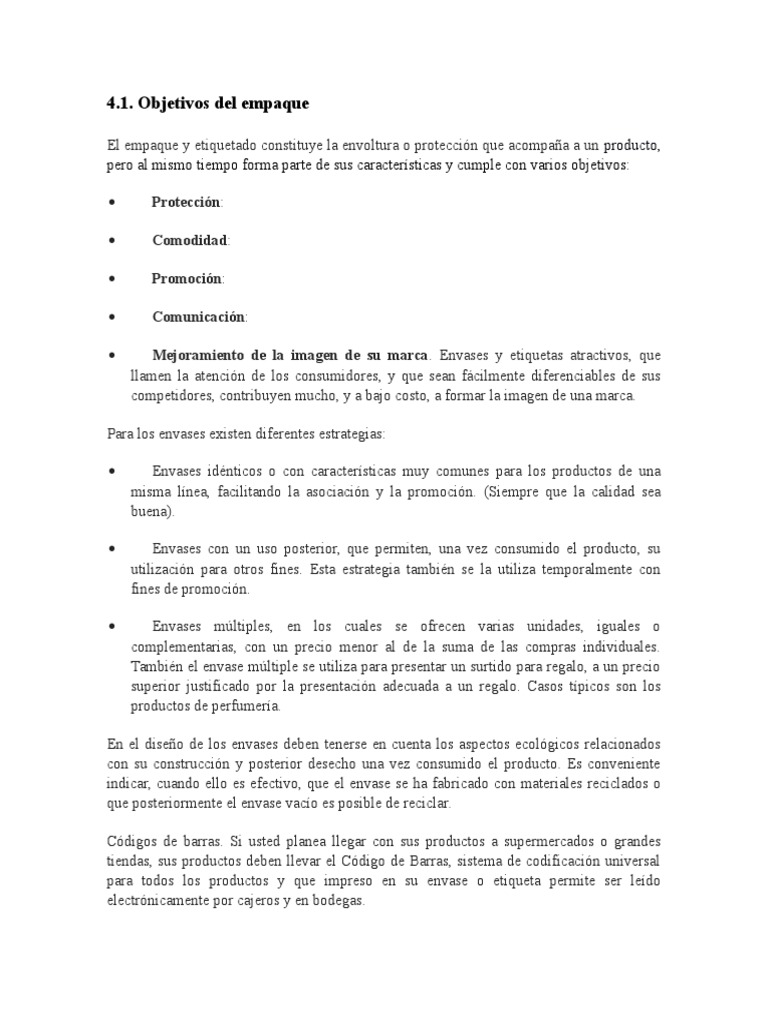 Unidad 4 Envase Empaque Y Embalaje Pdf Producto Negocio Aluminio