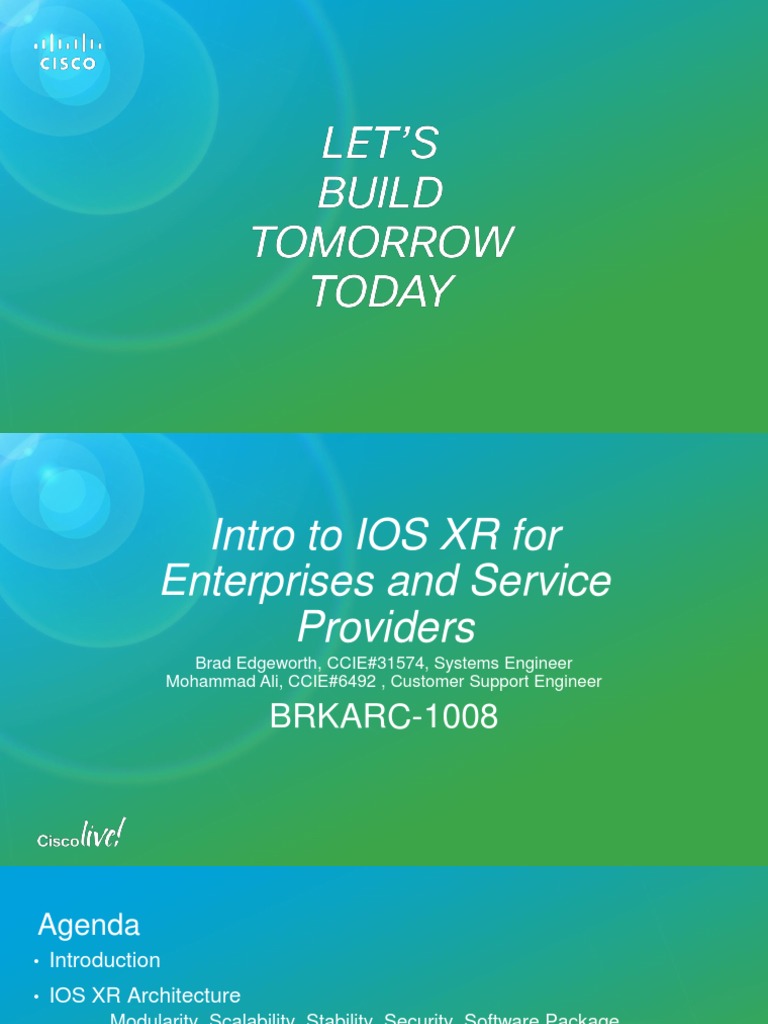 BRKARC 1008 Intro Ios XR | PDF | Multiprotocol Label Switching | Networking