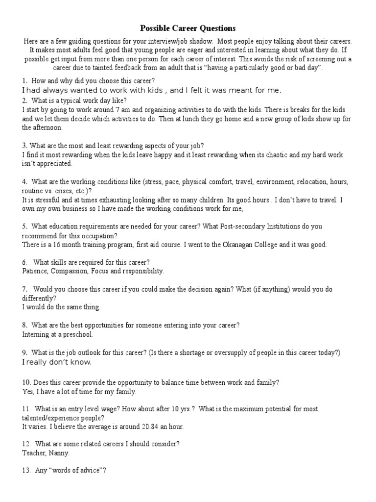 Career Questionnaire | PDF | Psychology | Learning