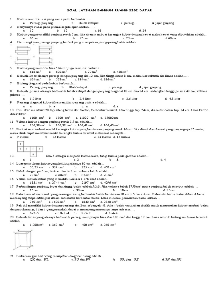 MRB Soal Bangun Ruang SMP Kelas 8 | PDF | Metode & Bahan Ajar | Griya & Taman
