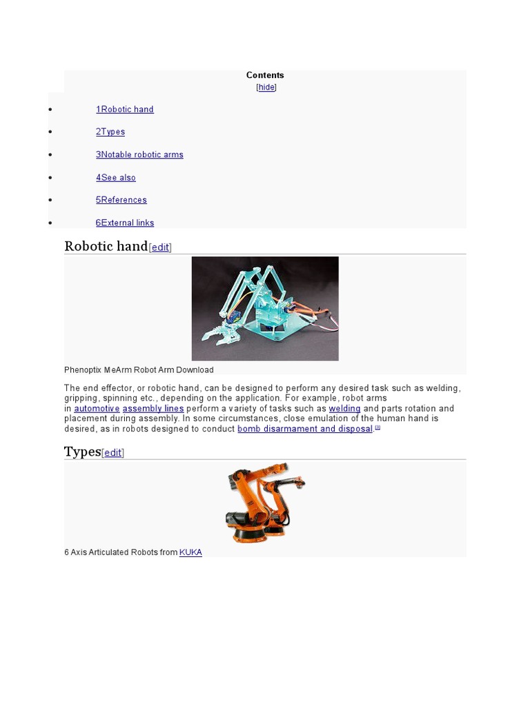 1 R0b0tic Arm | PDF | Canadarm | Cartesian Coordinate System