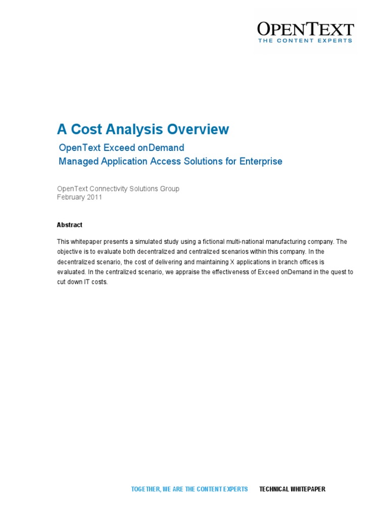 Whitepaper Cost Analysis Open Text Exceed OnDemand | PDF | Computer ...