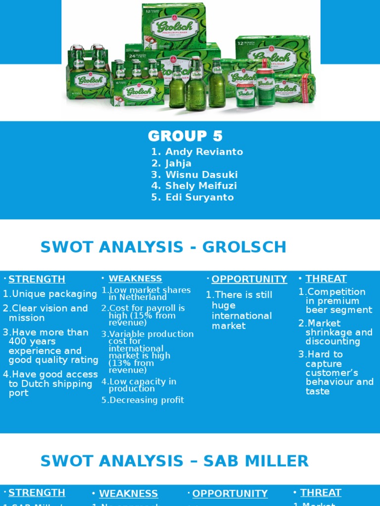 SWOT Analysis of Grolsch and SAB Miller | PDF