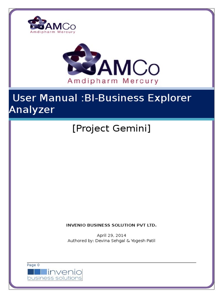 User Manual Bi - Bex-Analyser | PDF | Business Intelligence | Icon ...