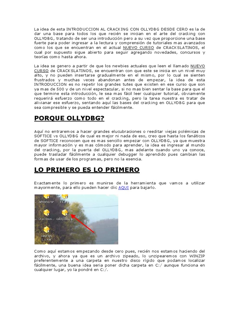 Introduccion Al Cracking Con Ollydbg Parte 1 | PDF | Archivo de computadora | Point and Click