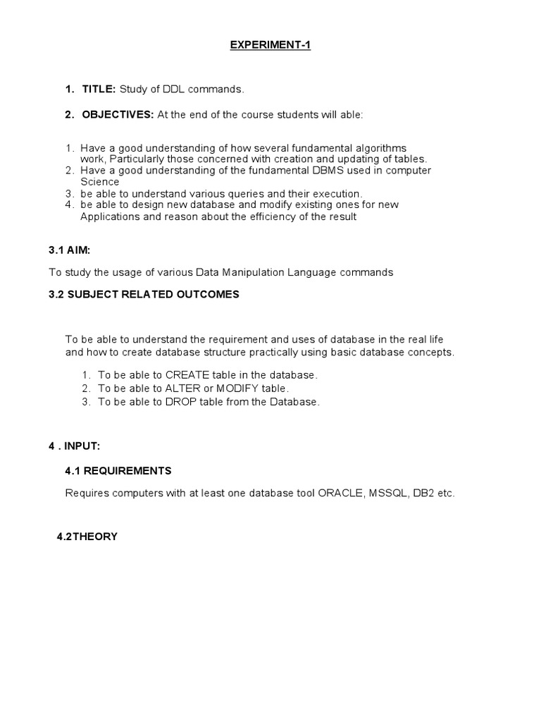 Experiment of DBMS | Download Free PDF | Databases | Data Model