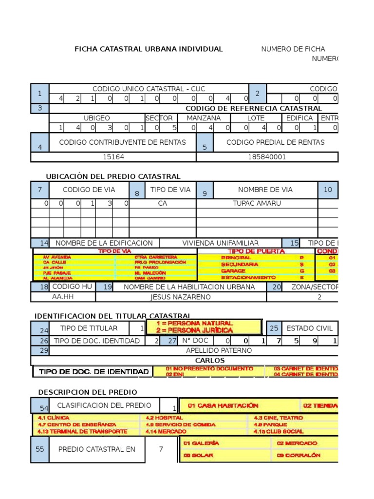 Ficha Catastral | PDF
