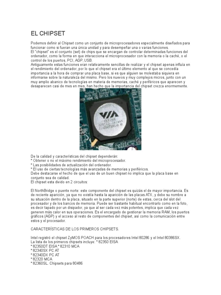 El Chipset | PDF | Intel | Microprocesador