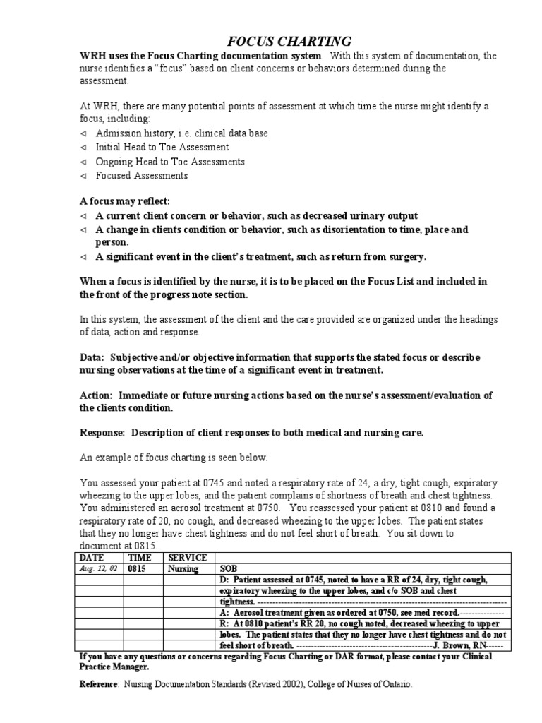 Focus Charting Example | PDF | Science & Mathematics