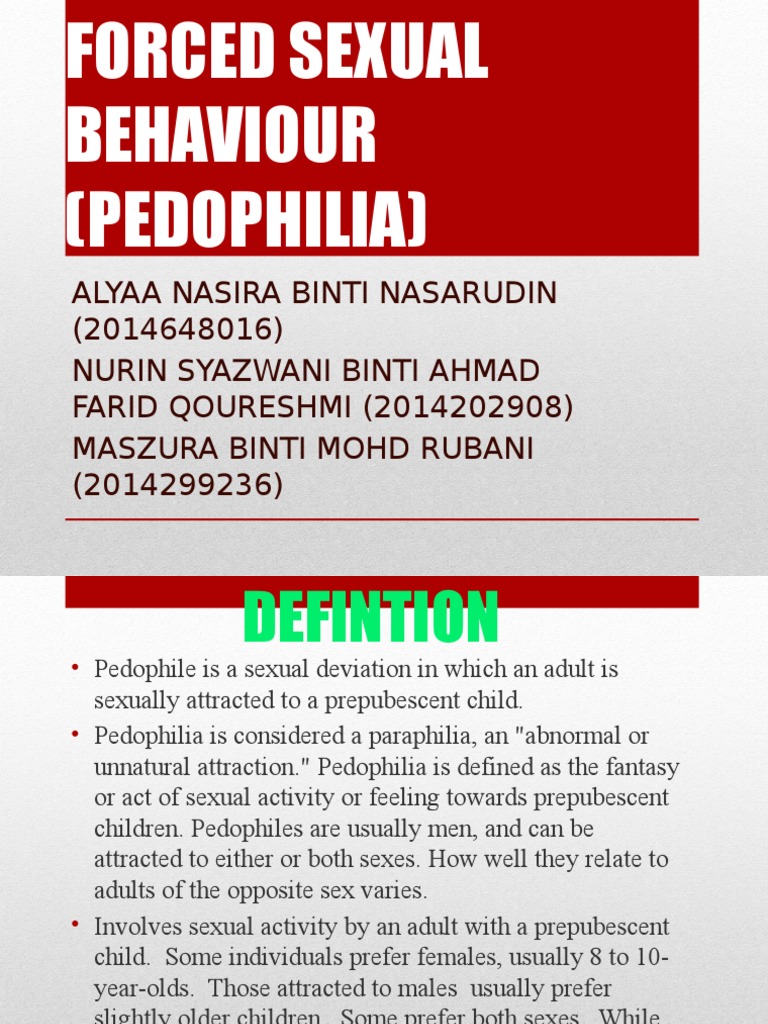 Forced Sexual Behaviour - Pedophilia | PDF | Pedophilia | Human Sexual Activity