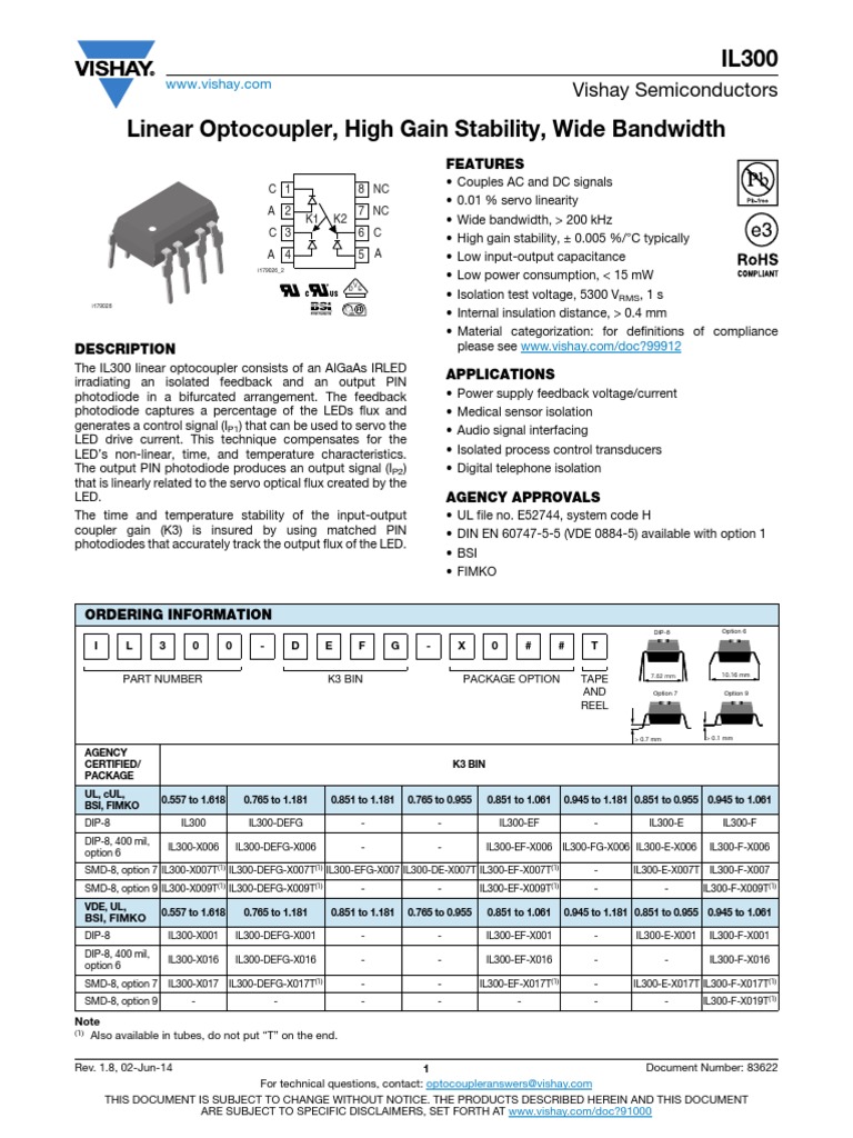 IL300 | PDF | Amplifier | Operational Amplifier
