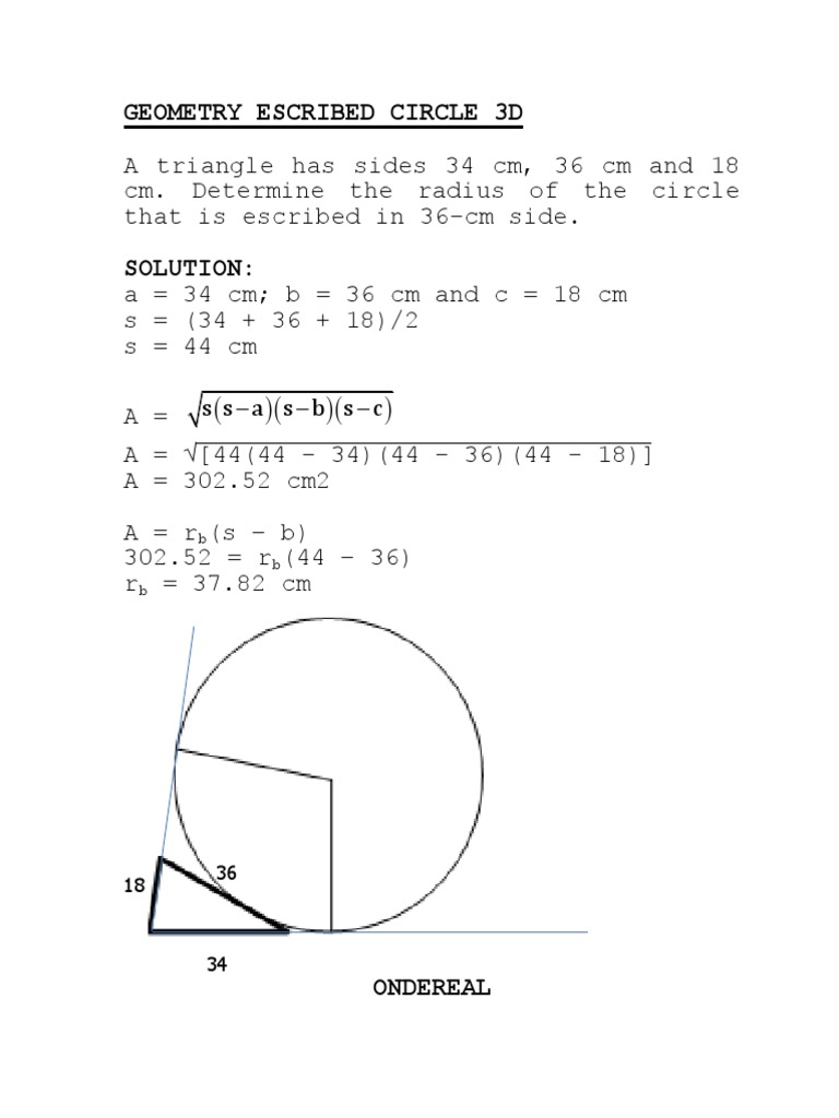 Escribed Circle Radius of Triangle | PDF | Teaching Methods & Materials