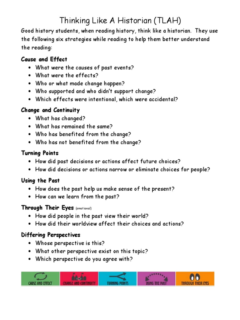 Thinking Like A Historian Strategies | PDF