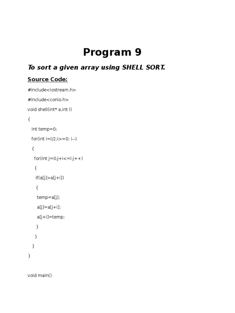 Shell Sort and LCS Program in C++ | PDF | Teaching Methods & Materials ...