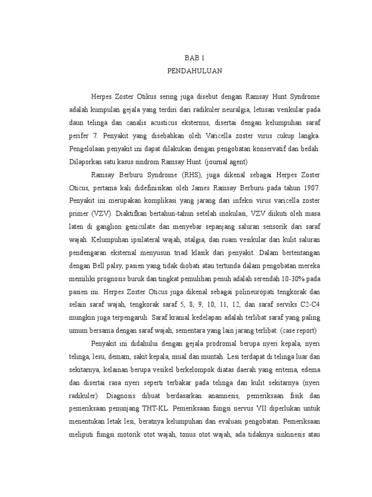 Herpes Zooster Otikus | PDF