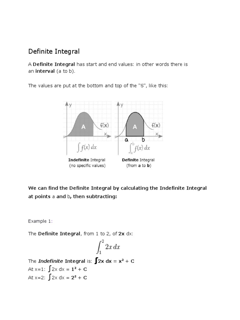 Definite Integral | PDF | Integral | Volume