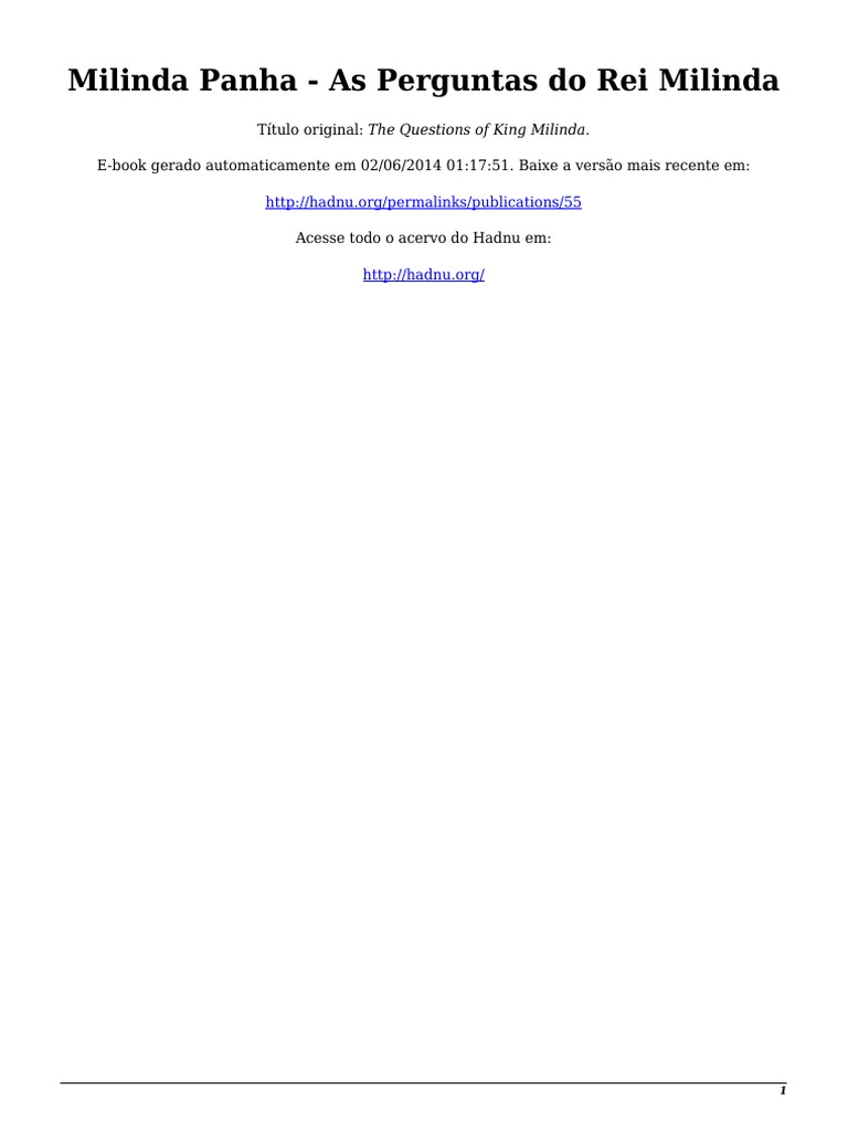 55 Milinda Panha As Perguntas Do Rei Milinda | PDF