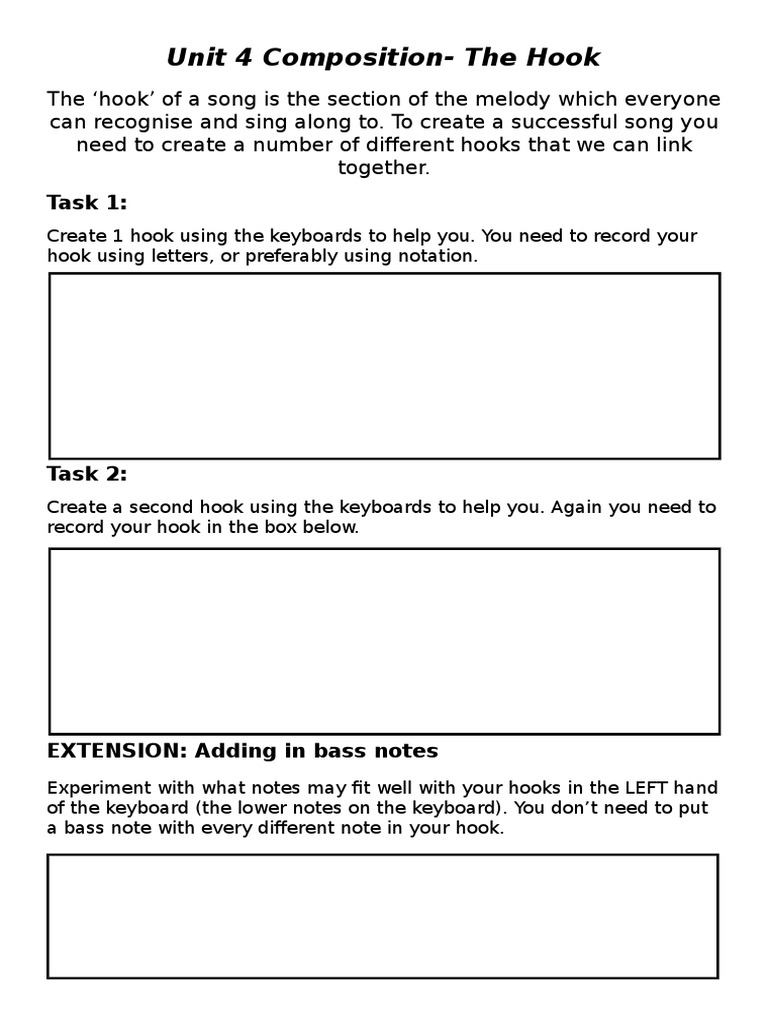Unit 4 Composition The Hook | PDF