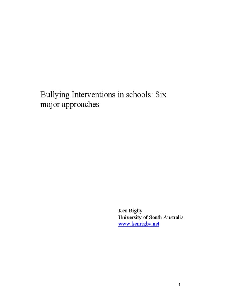 Bullying Prevention Strategies in Schools Ken Rigby | PDF | Bullying ...