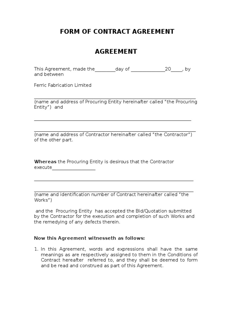 Minor Works Contract Precedence | PDF | General Contractor ...